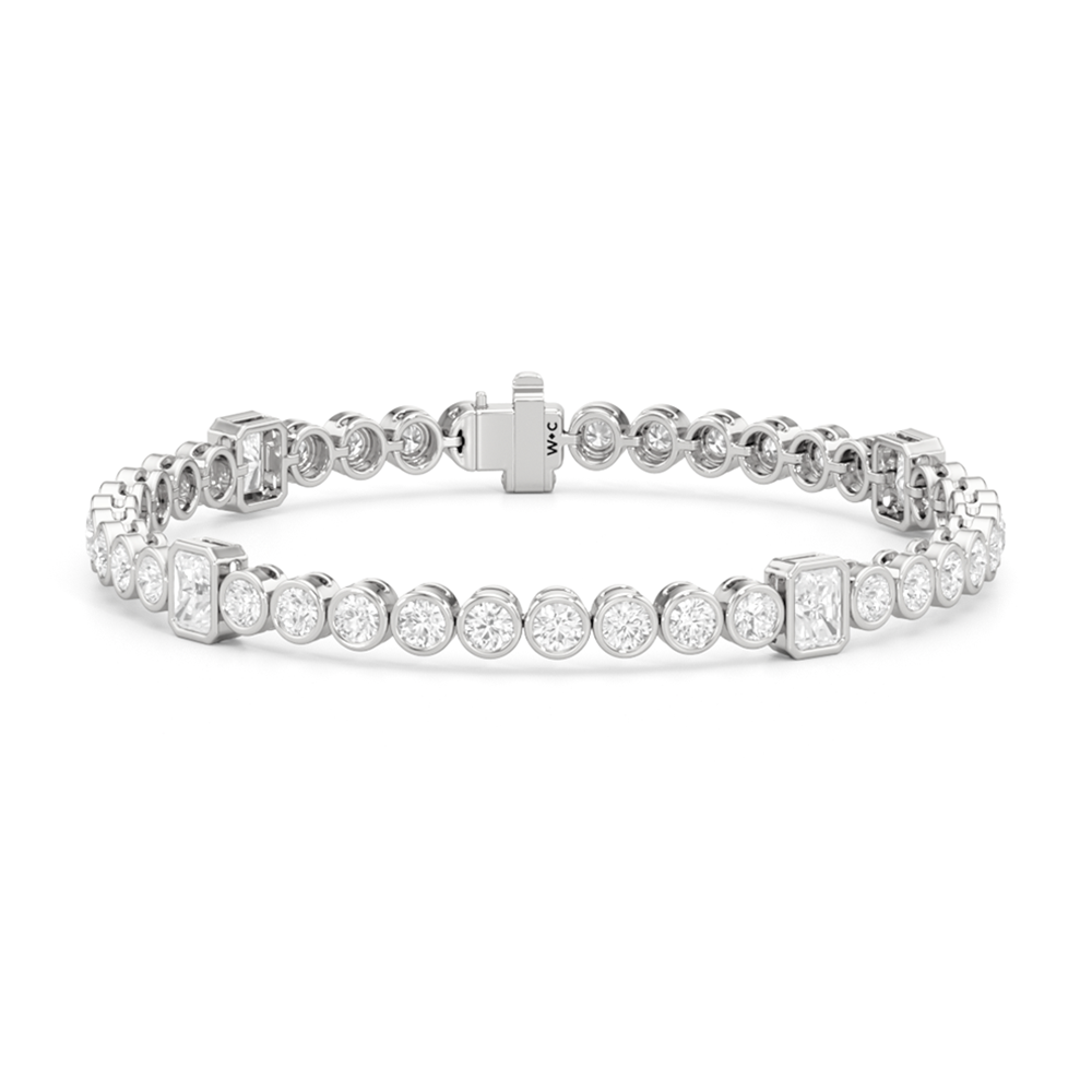 Stationed Radiant Bezel Set Tennis Bracelet – With Clarity