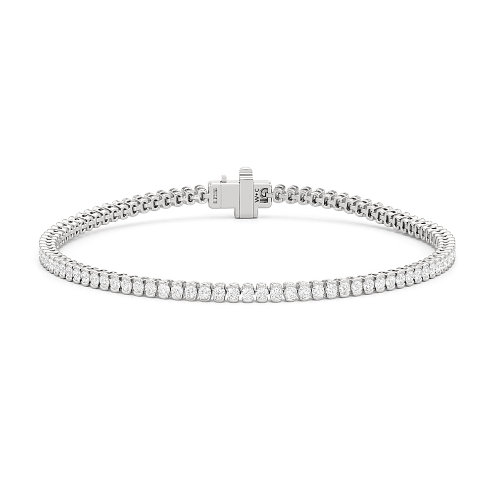 Half-Bezel Lab Diamond Tennis Bracelet – With Clarity