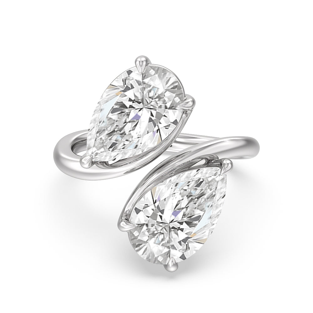 Twin Bypass Toi Et Moi 2 CTTW Pear Shaped Lab Grown Diamond Engagement ... Twin Bypass Toi Et Moi 2 CTTW Pear Shaped Lab Grown Diamond Engagement ...