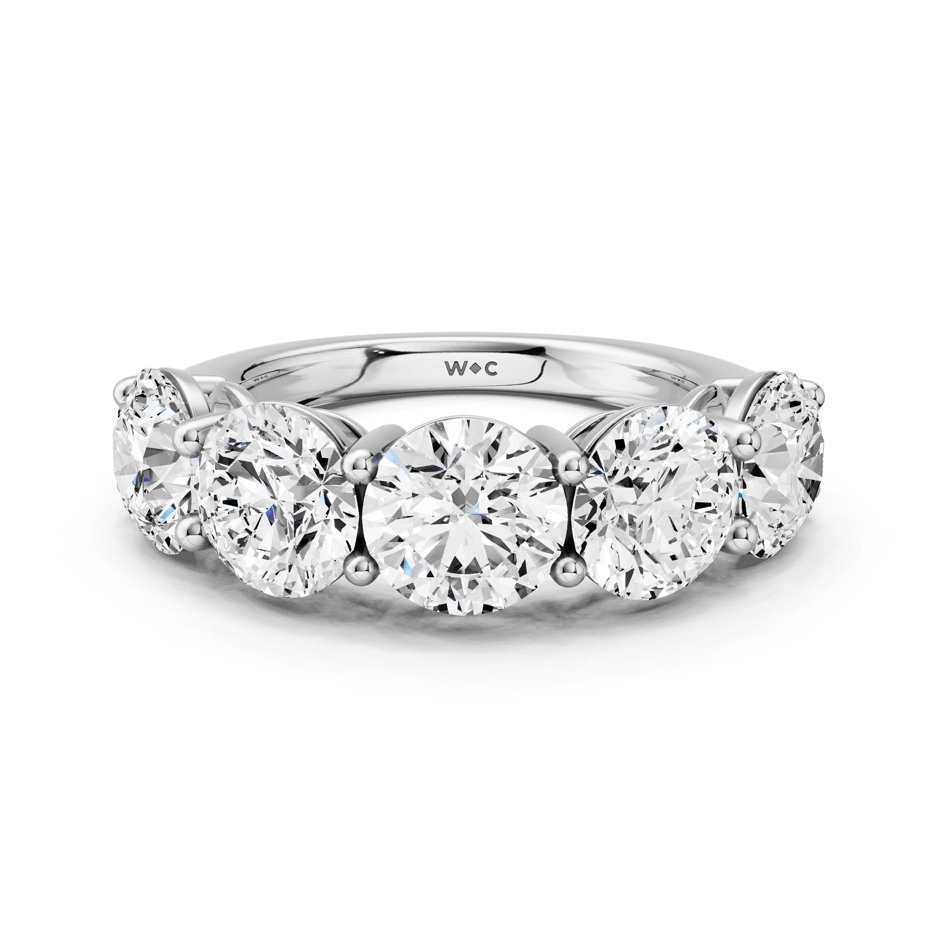 Five Stone Round Diamond Anniversary Ring Size 6.5 – With Clarity