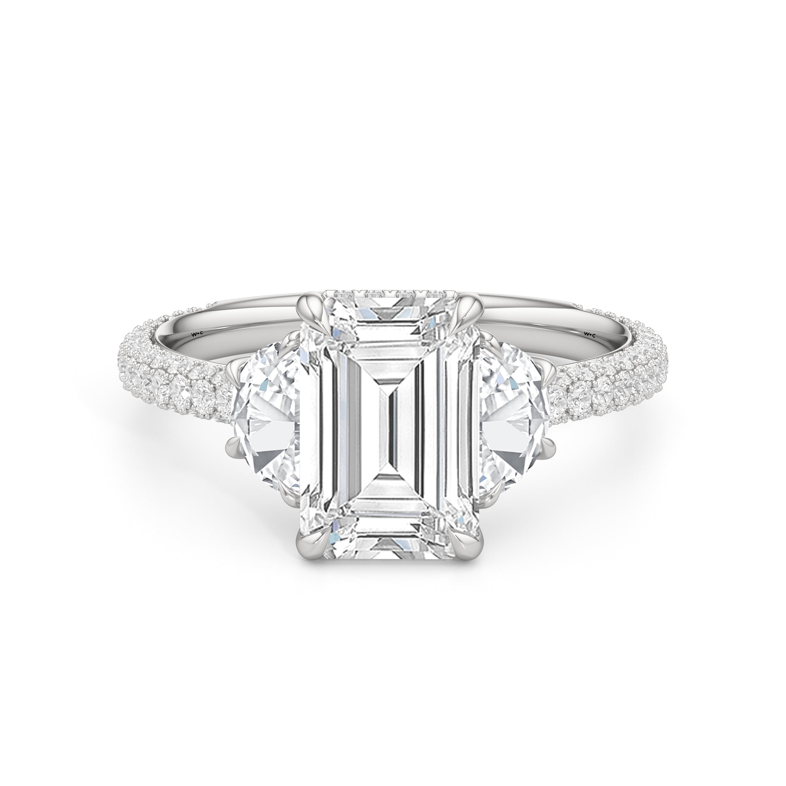 The Juliet Three Stone Engagement Ring – With Clarity