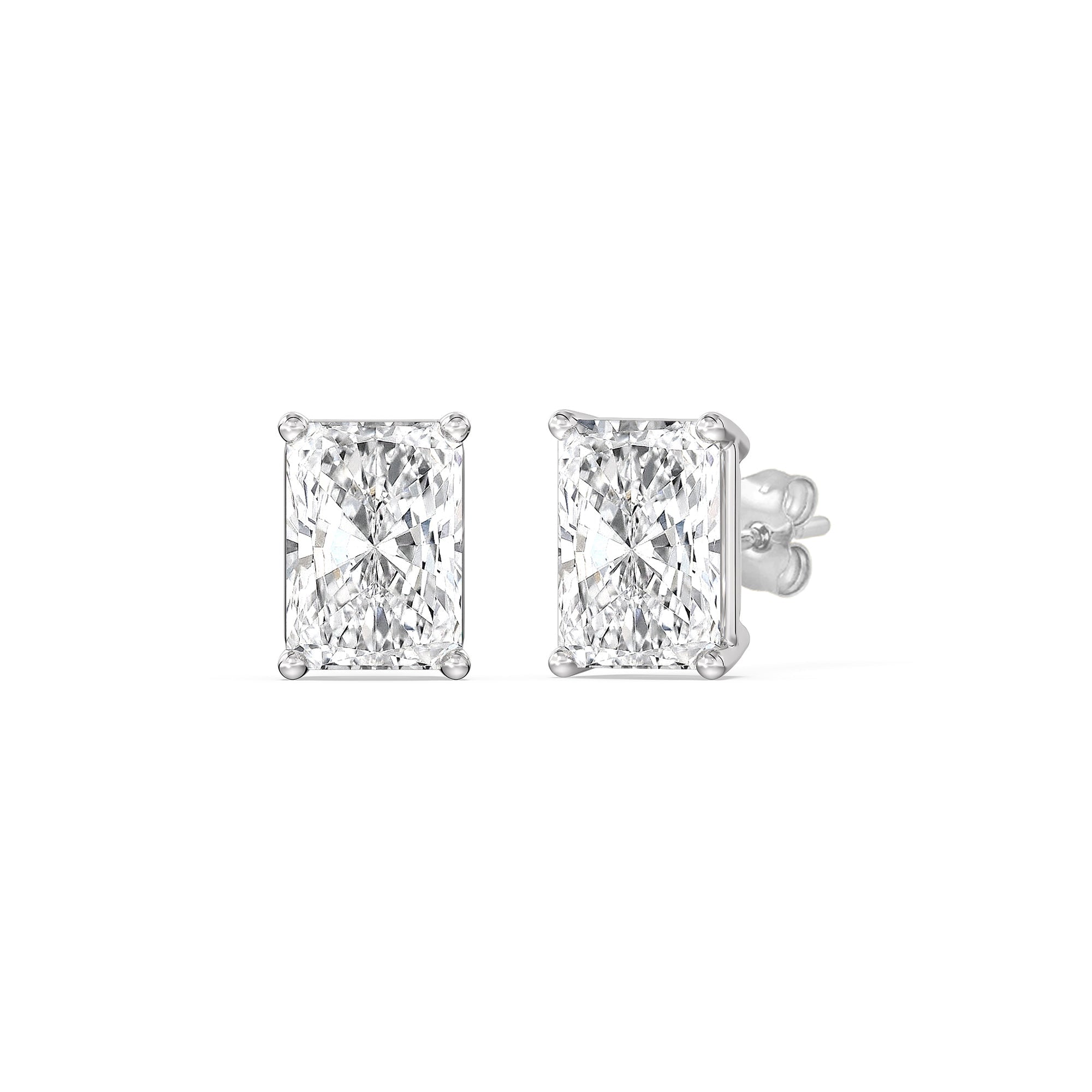 Classic Radiant Stud Earrings – With Clarity