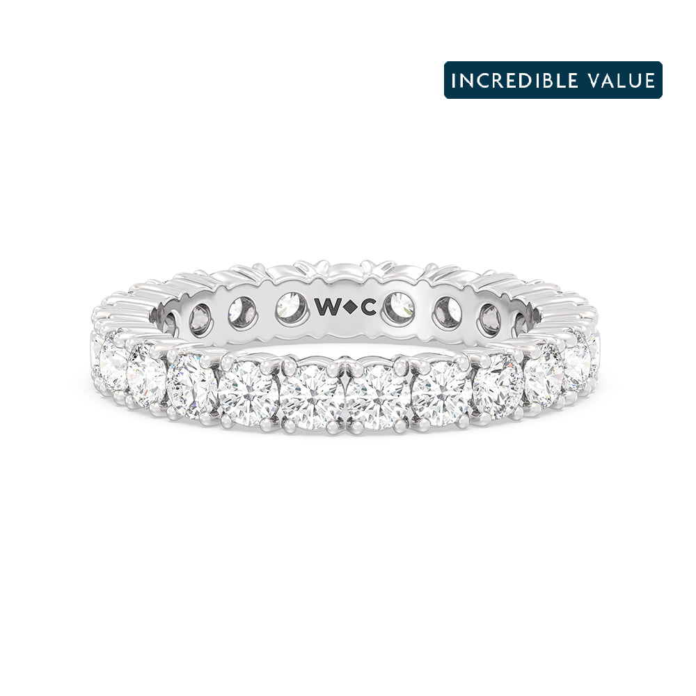 Classic Shared Prong Diamond Eternity Ring (F/G SI+) – With Clarity