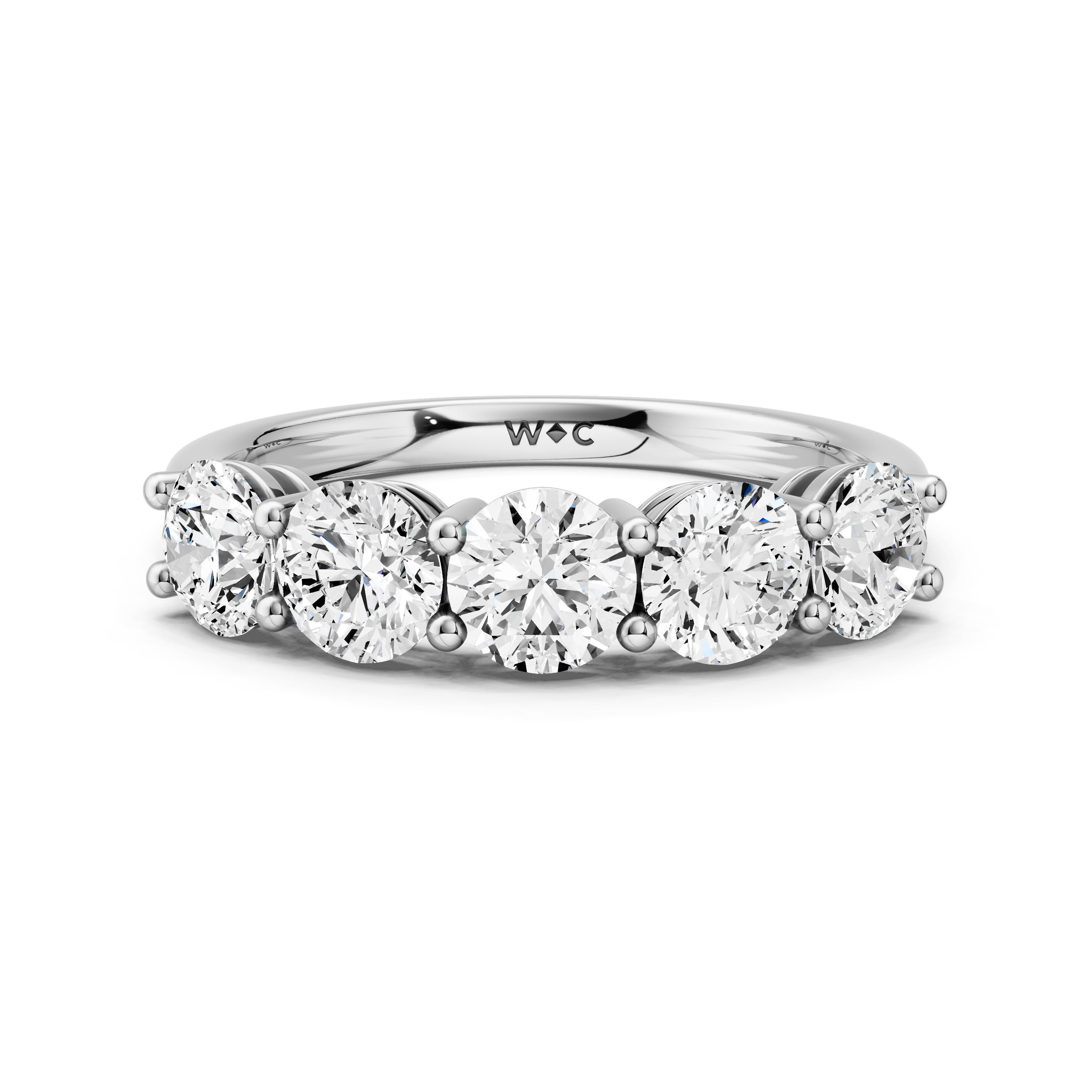 Five Stone Round Brilliant Cut Diamond Ring Size 6.75 – With Clarity