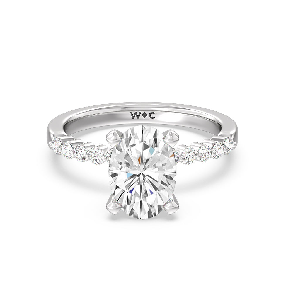 Under Bezeled Accent Diamond Engagement Ring – With Clarity