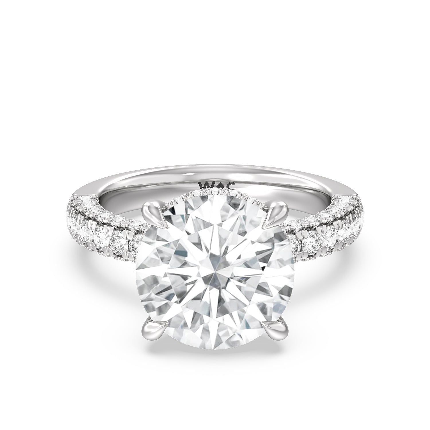 Stately Pave Side Stone Ring – With Clarity
