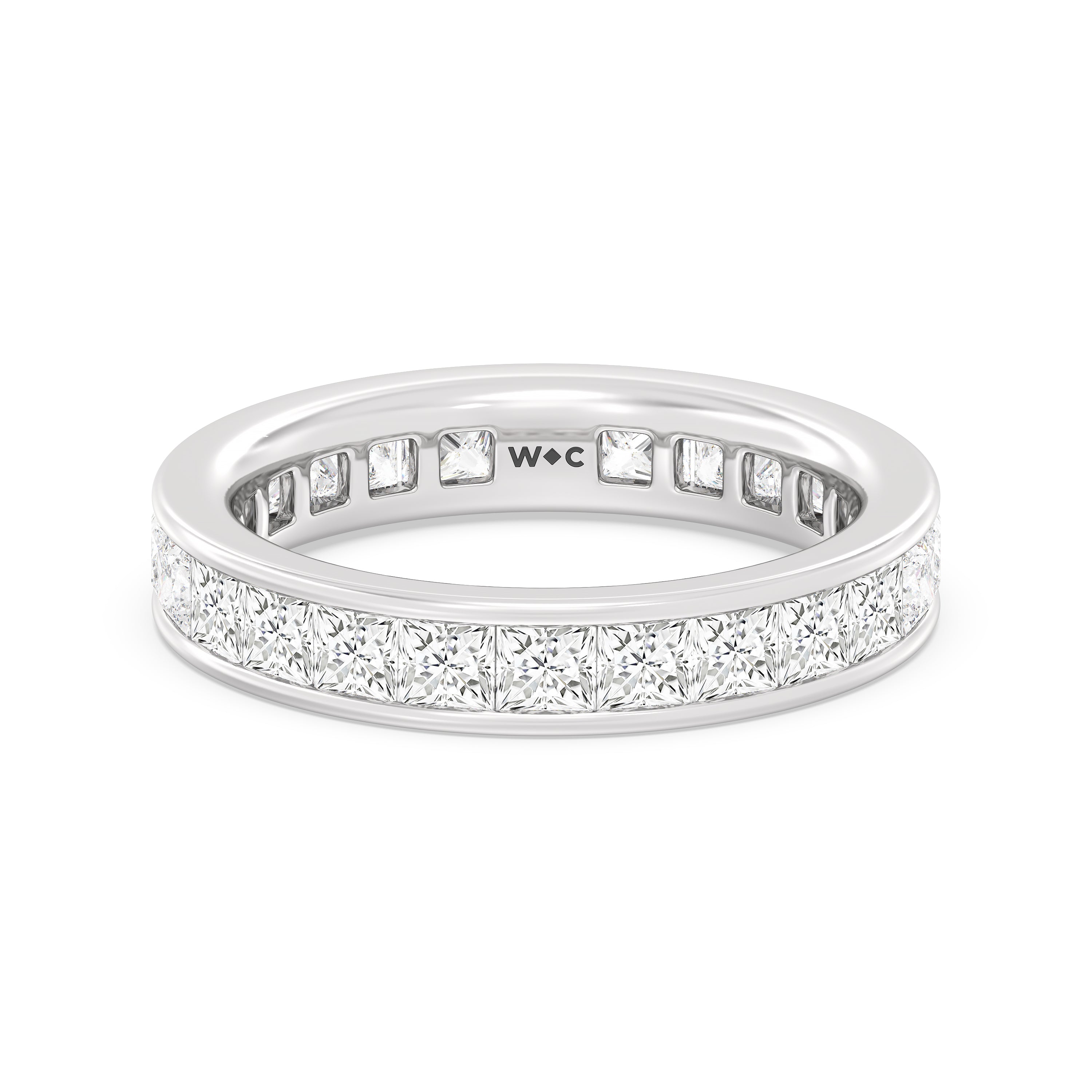 Channel Set Princess Diamond Full Eternity Ring – With Clarity