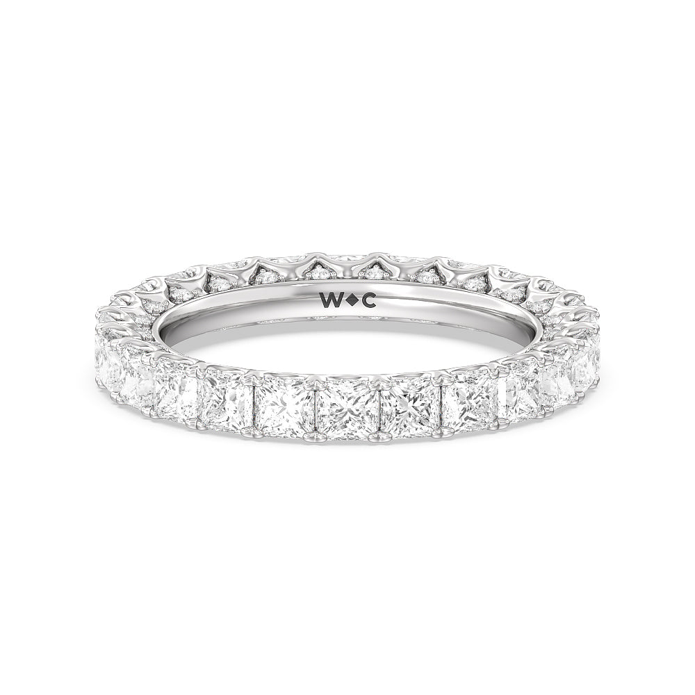 Princess Split Prong Studded Eternity Ring – With Clarity