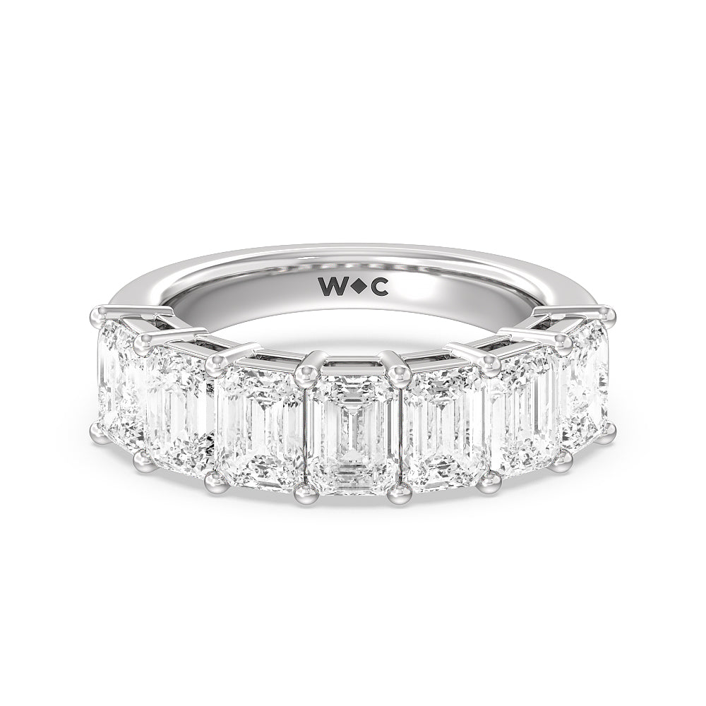 Seven Stone Emerald Cut Diamond Ring Size 6.75 – With Clarity