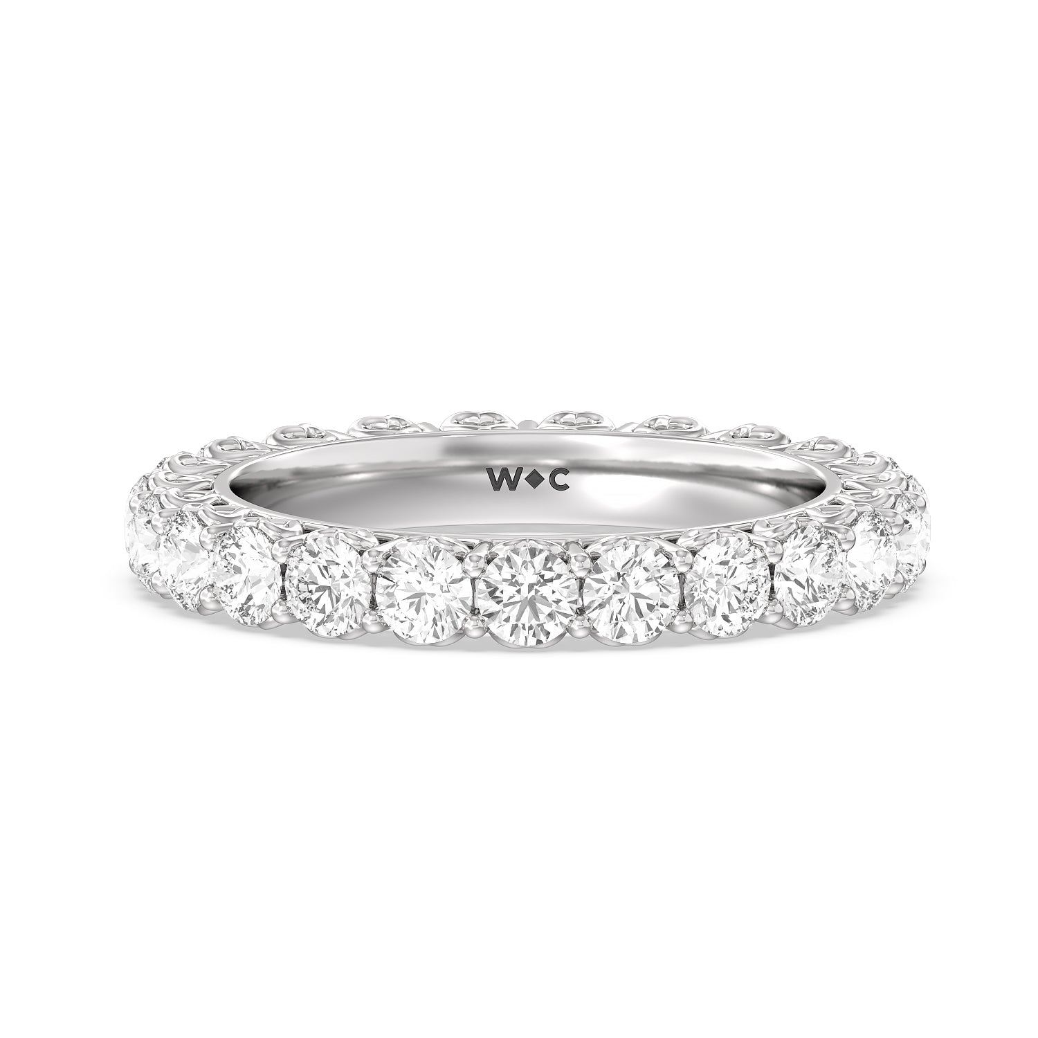 Heart Set Round Diamond Eternity Ring – With Clarity