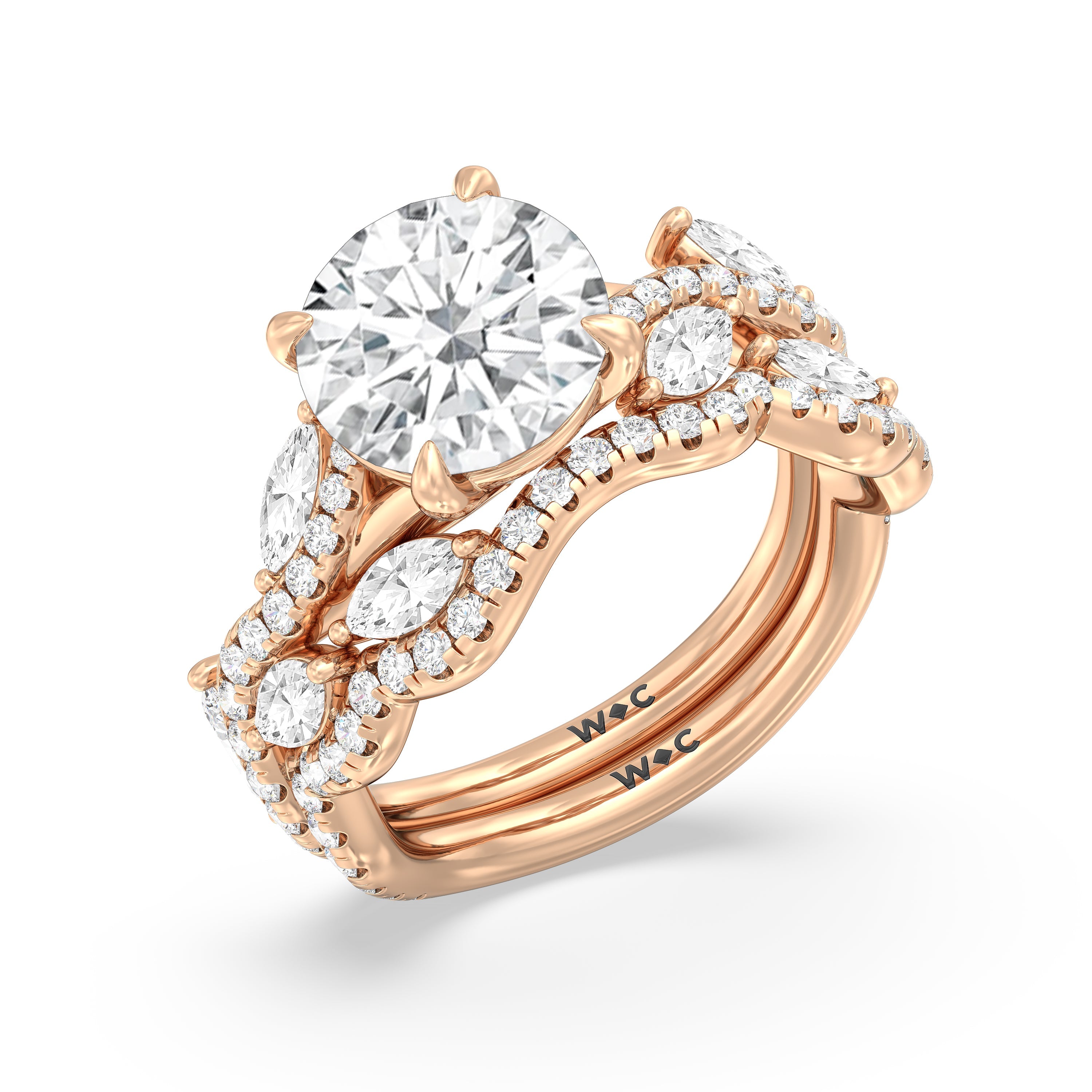 Rustic Vine Split Shank Engagement Ring – With Clarity