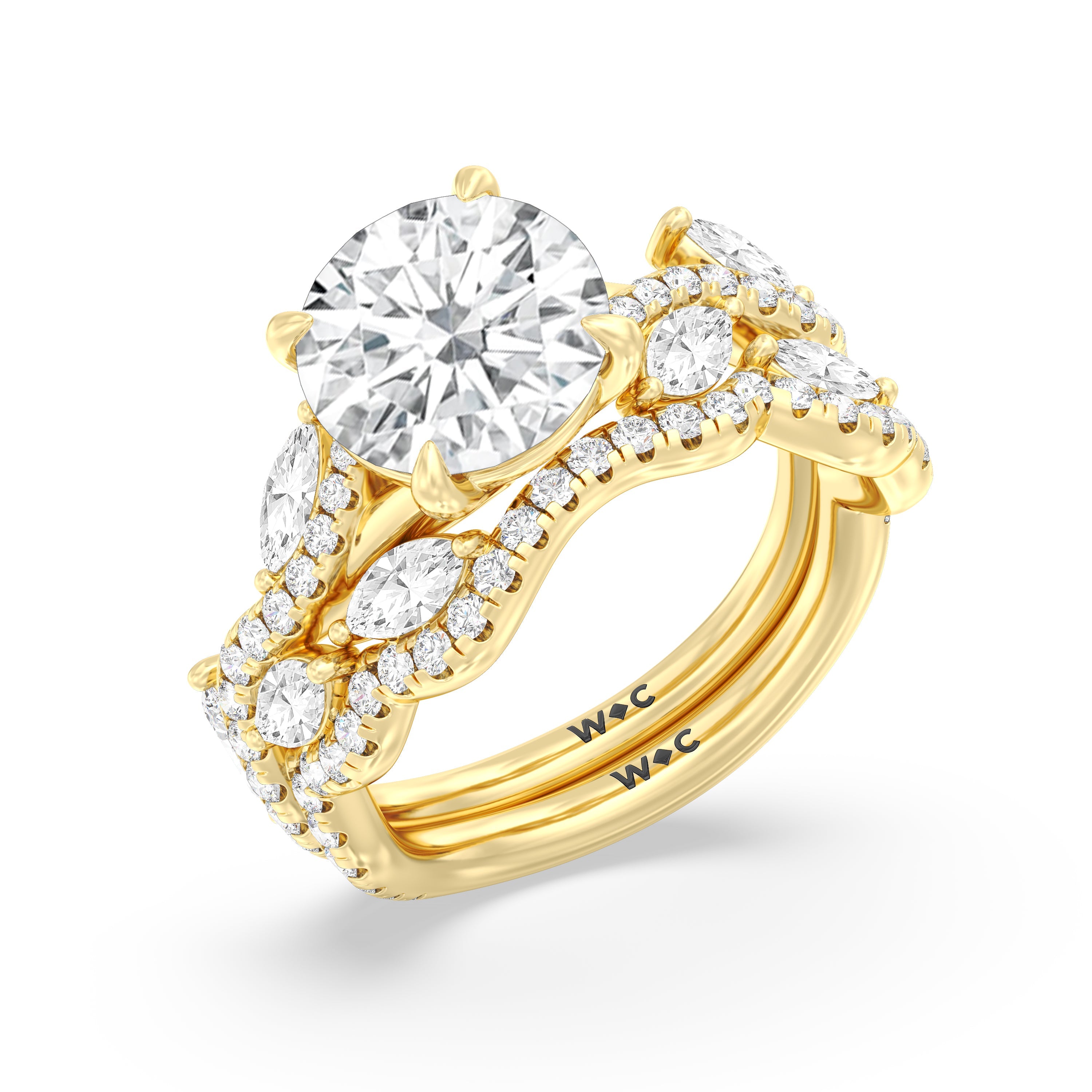 Rustic Vine Split Shank Engagement Ring – With Clarity