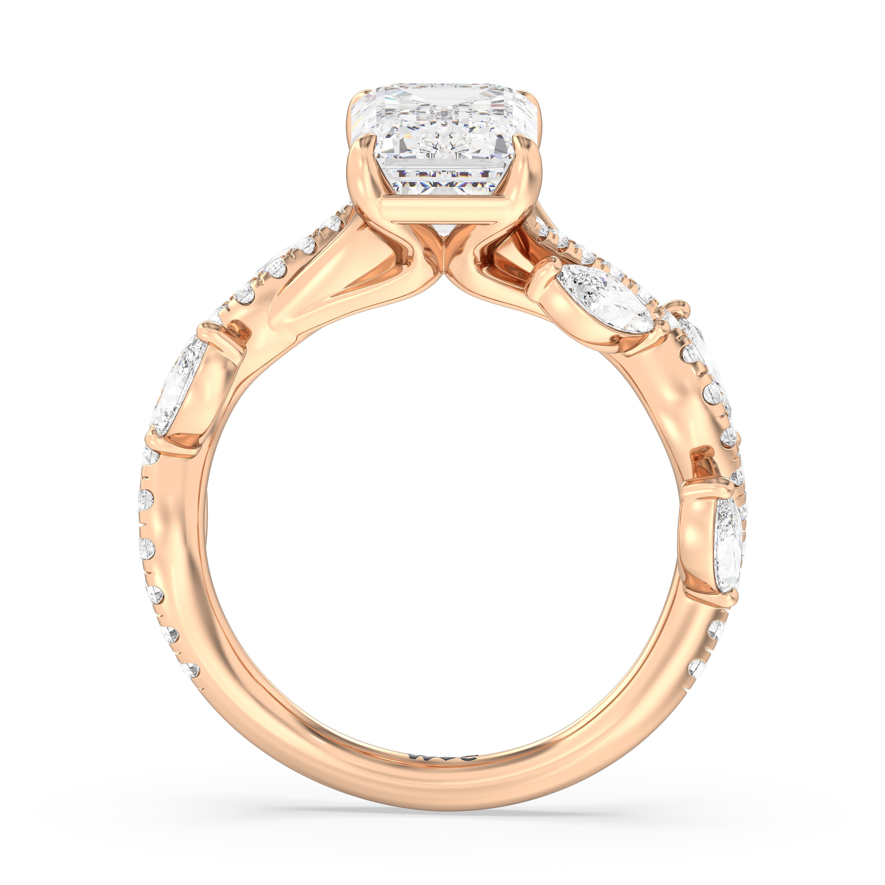 Rustic Vine Split Shank Engagement Ring – With Clarity