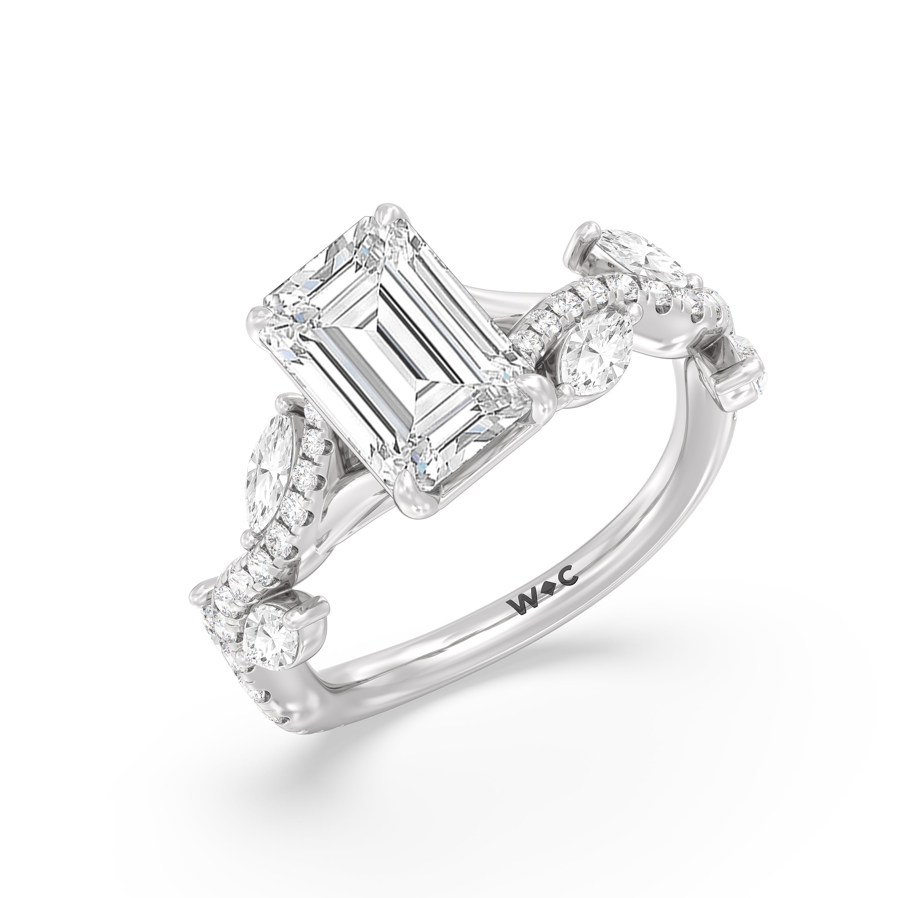 Rustic Vine Split Shank Engagement Ring – With Clarity