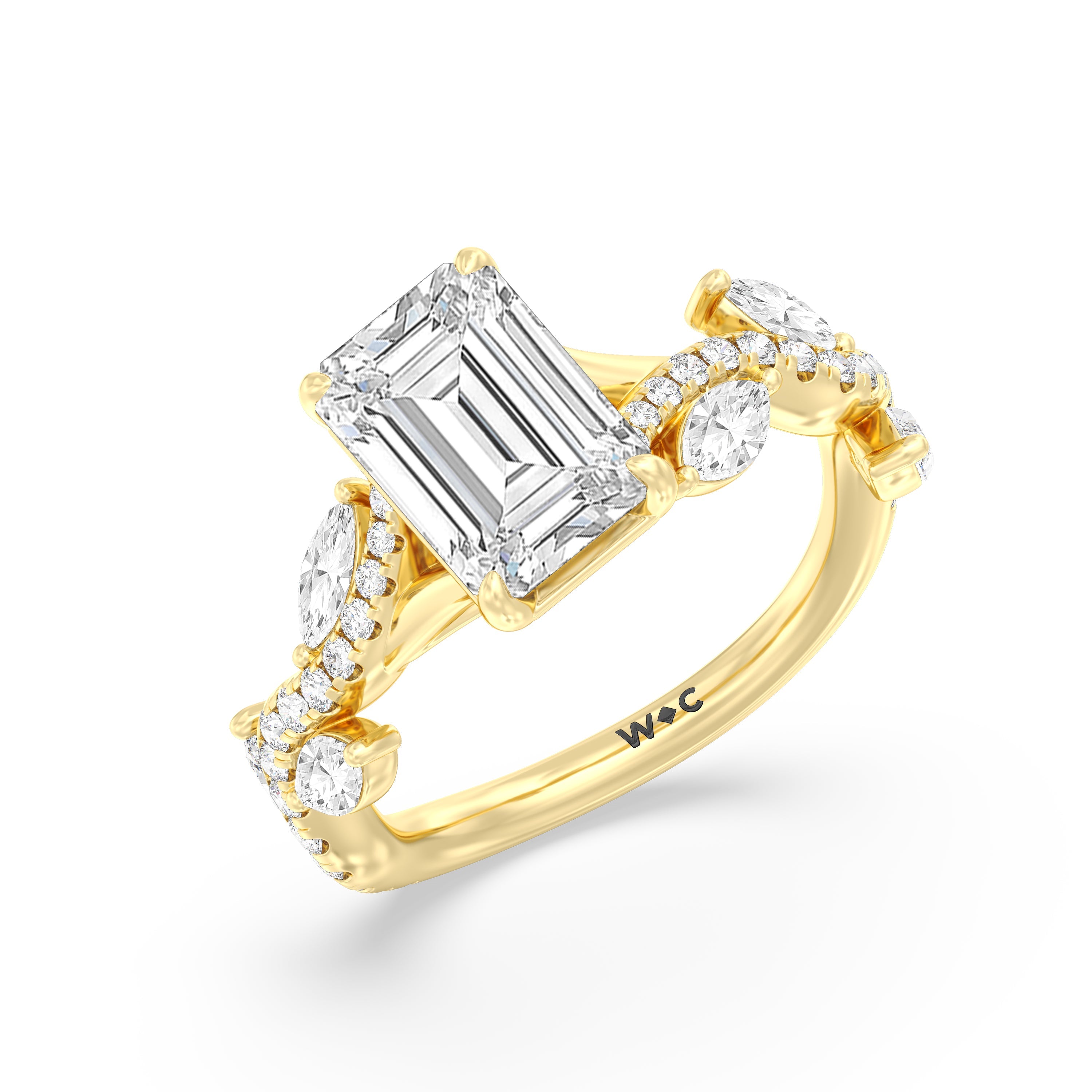 Rustic Vine Split Shank Engagement Ring – With Clarity