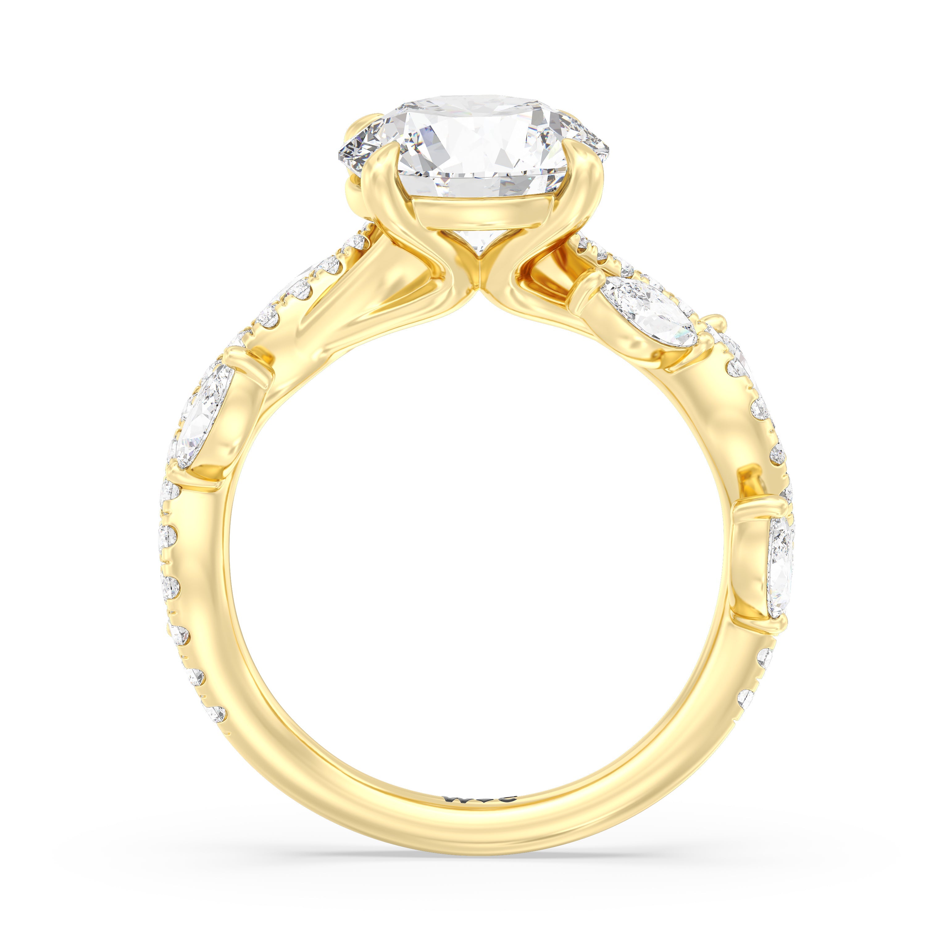 Rustic Vine Split Shank Engagement Ring – With Clarity