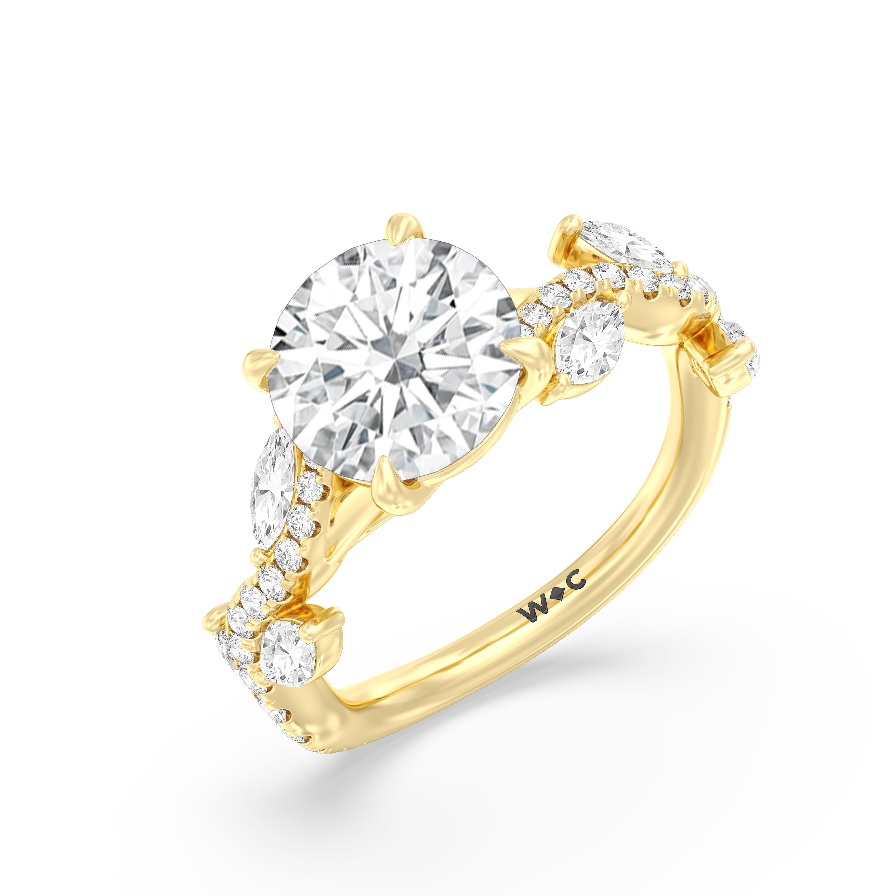 Rustic Vine Split Shank Engagement Ring – With Clarity