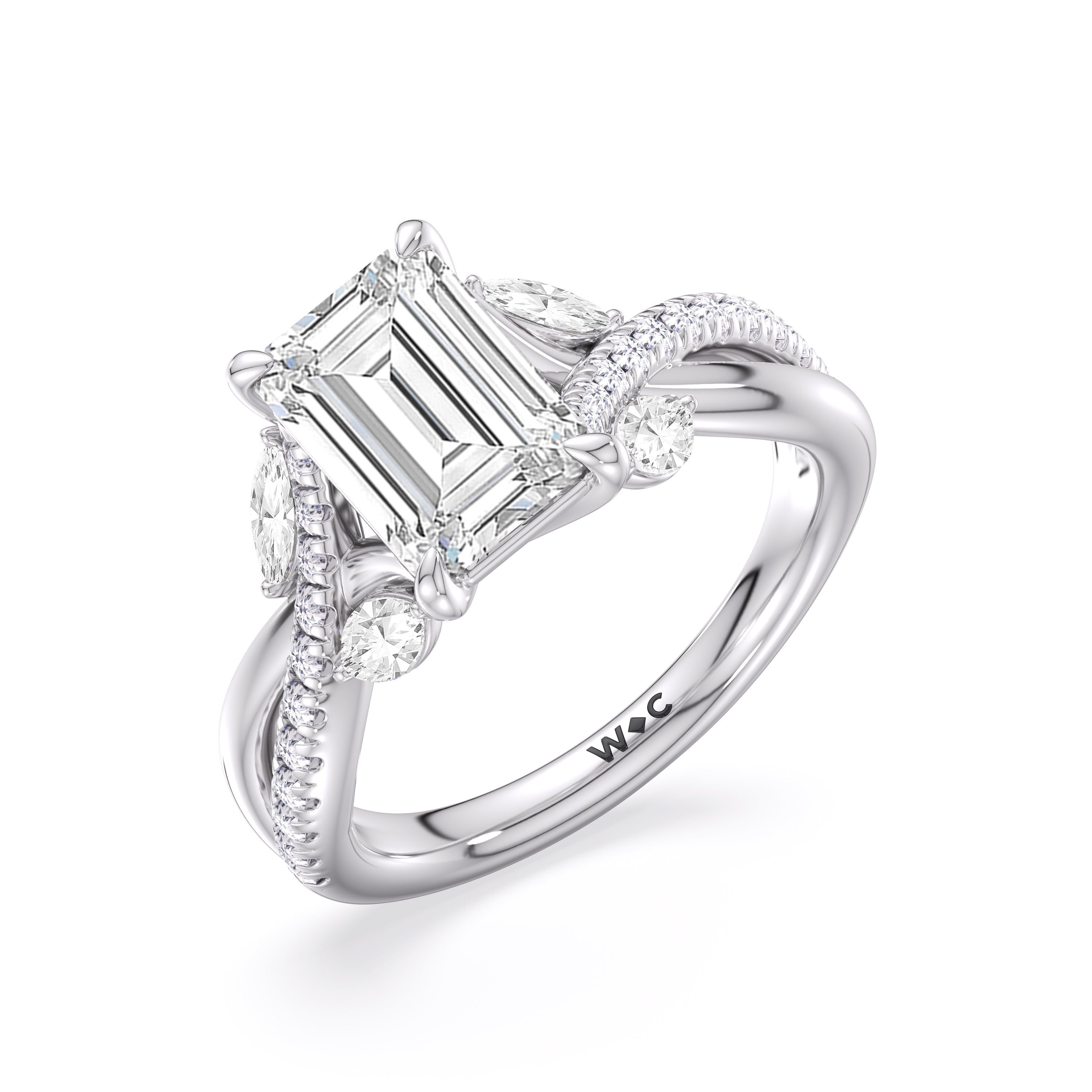 Winding Vine Engagement Ring – With Clarity