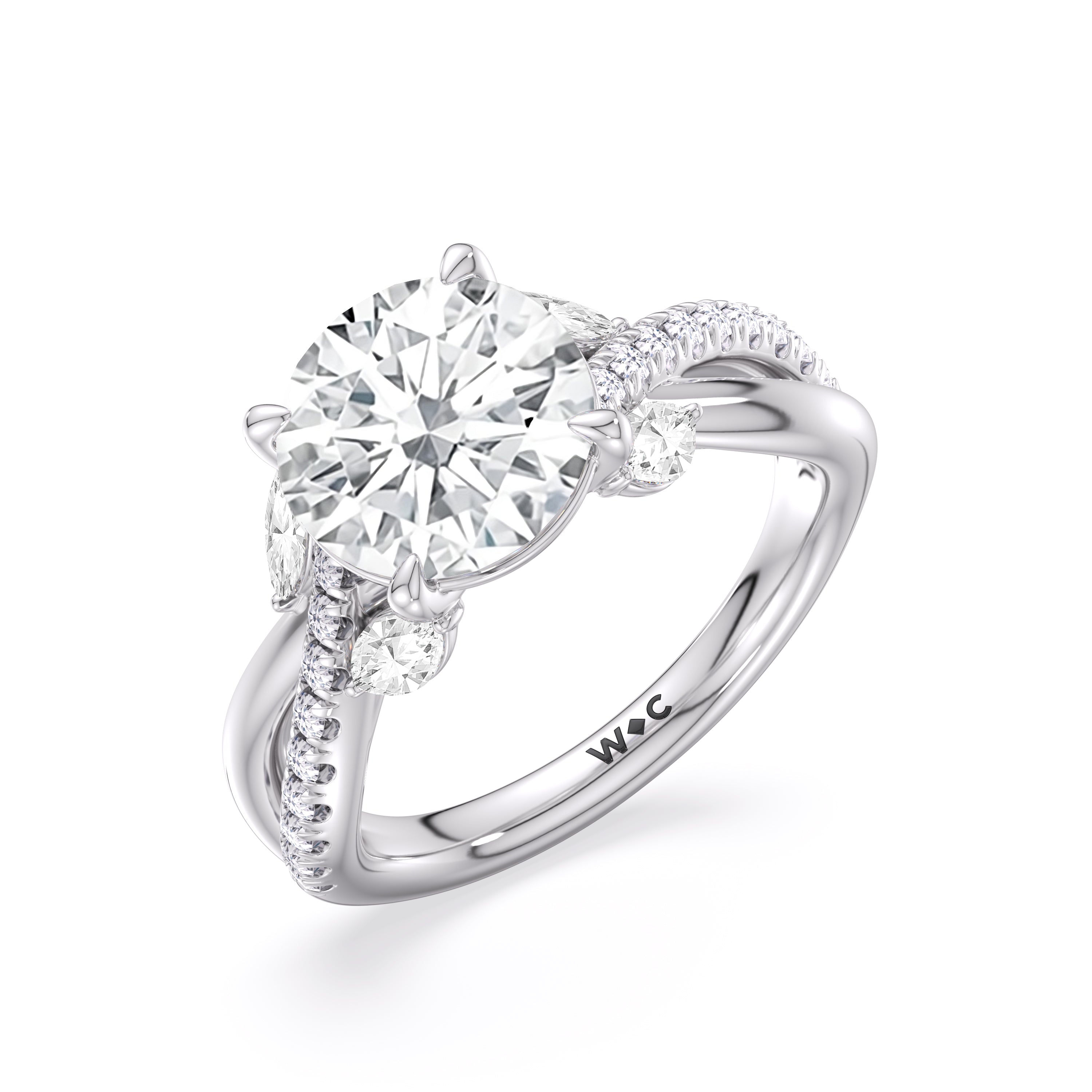 Winding Vine Engagement Ring – With Clarity