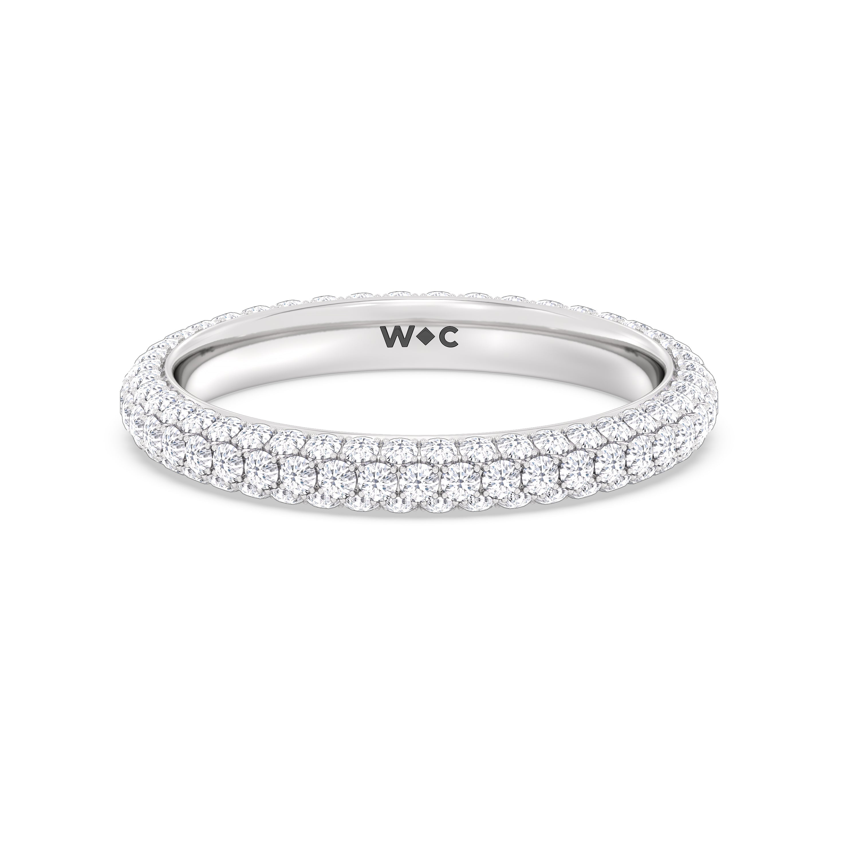 Elegance Slim Dome Eternity Ring – With Clarity