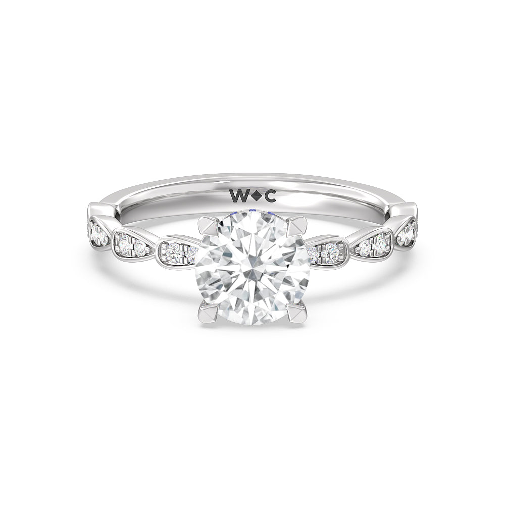 Forget-Me-Not Hidden Halo Engagement Ring – With Clarity