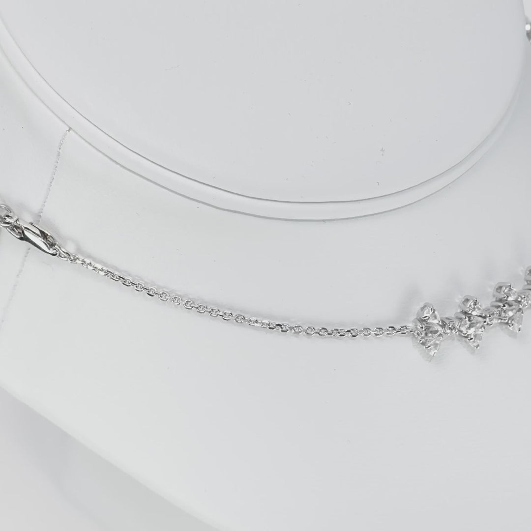 Classic Oval Halo Dangle Choker Necklace – With Clarity