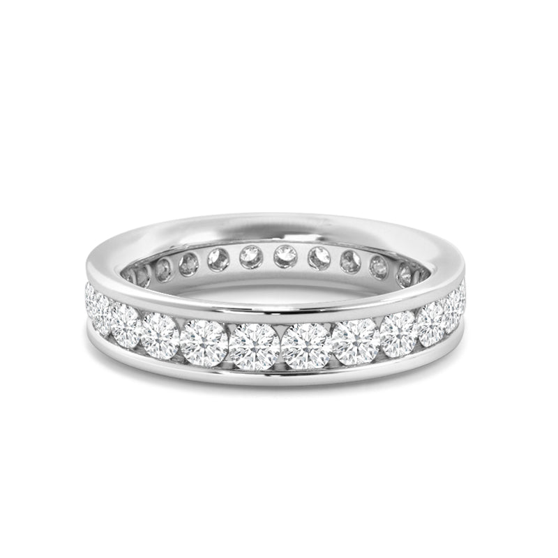 Premium Single Row Channel Set Round Diamond Eternity Ring (E+ VS+ ...