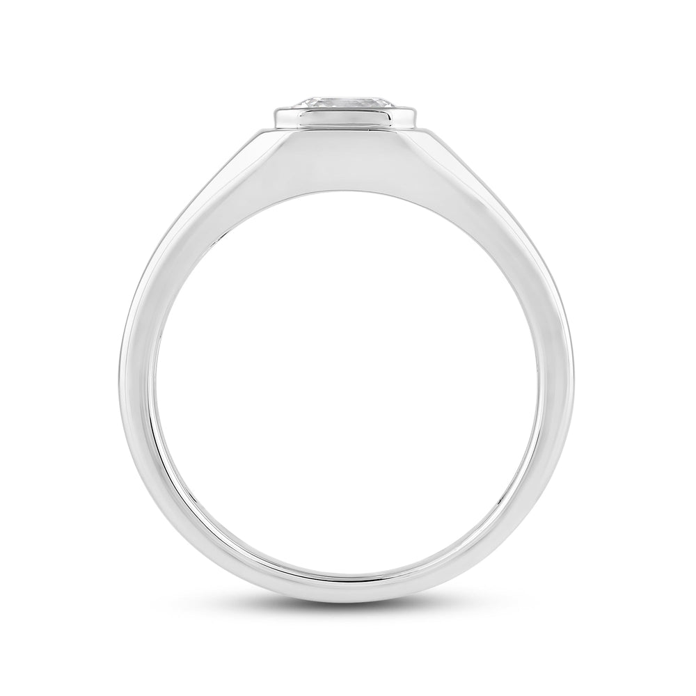 Classic Bevel Edged Men's Engagement Ring – With Clarity