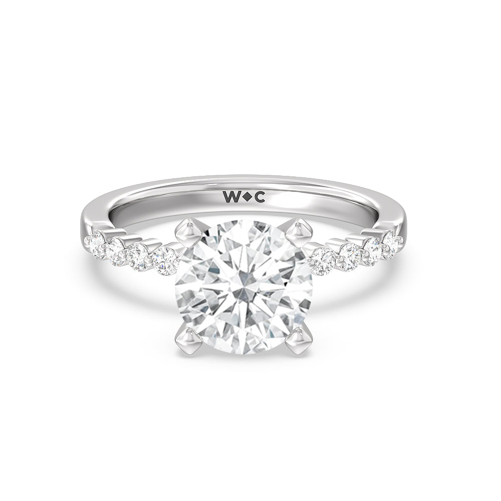 Under Bezeled Accent Lab Diamond Engagement Ring – With Clarity