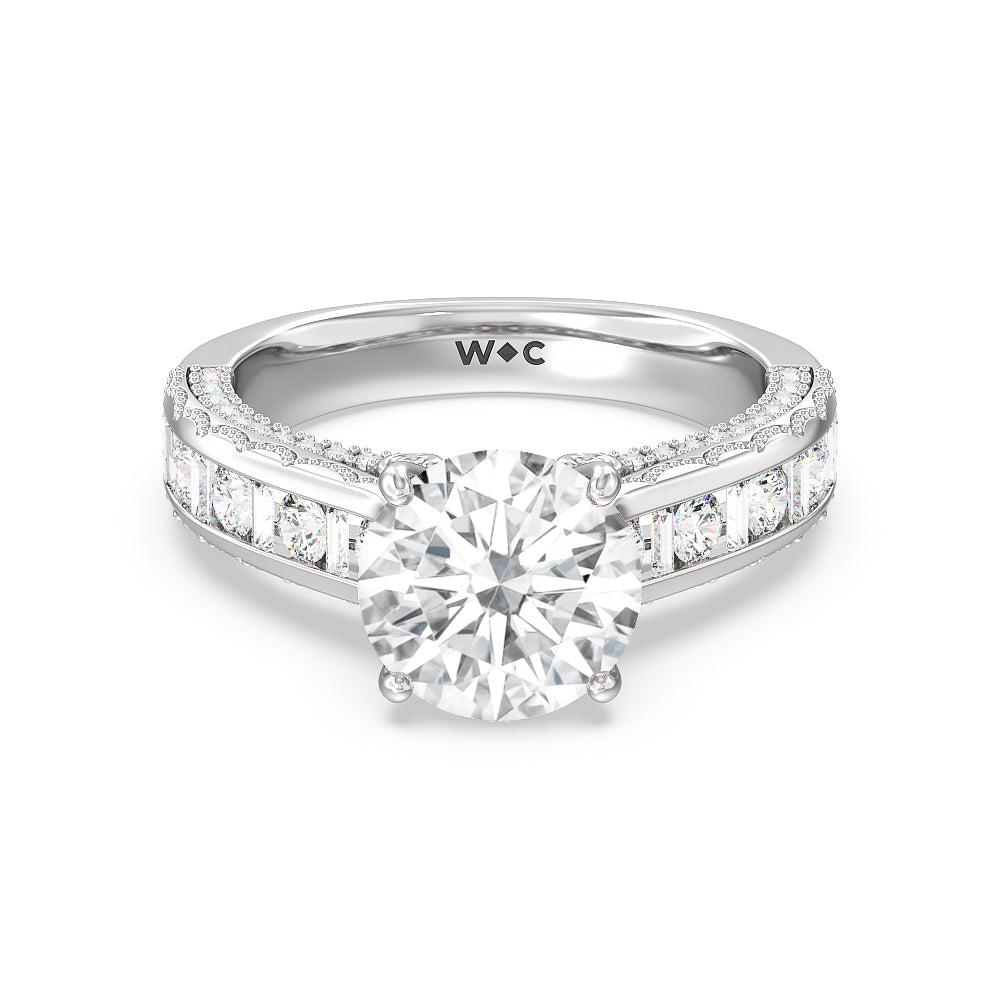 The Morgan 4 CTTW Round Cut Lab Grown Diamond Engagement Ring in 14KT ...