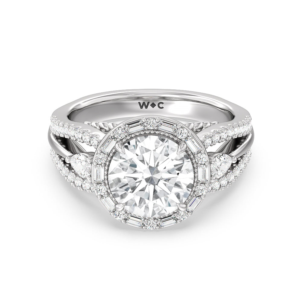 The Whitney 4 1/5 CTTW Round Cut Lab Grown Diamond Engagement Ring in ...