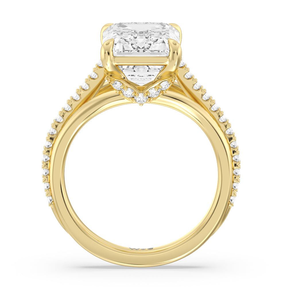 Elegance Split Shank Center Pave Engagement Ring – With Clarity