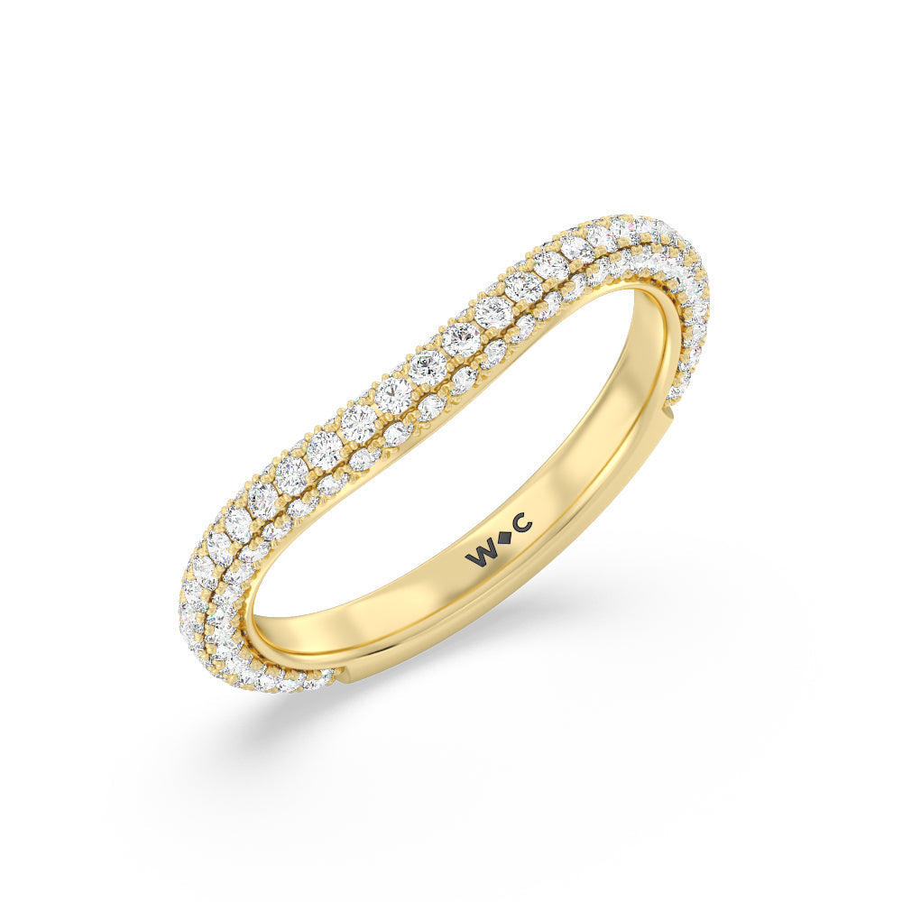 Elegance Diamond Studded Gallery Hidden Halo Diamond Wedding Band ...
