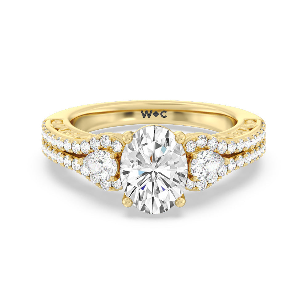 Galleria Ornate Vintage Engagement Ring – With Clarity