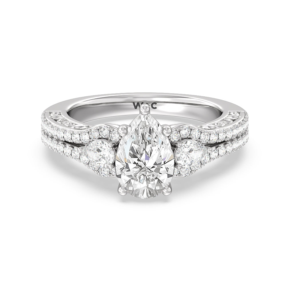 Galleria Ornate Vintage Engagement Ring – With Clarity