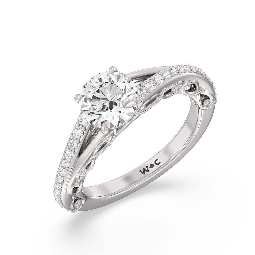 Galleria Vintage Filigree Engagement Ring – With Clarity
