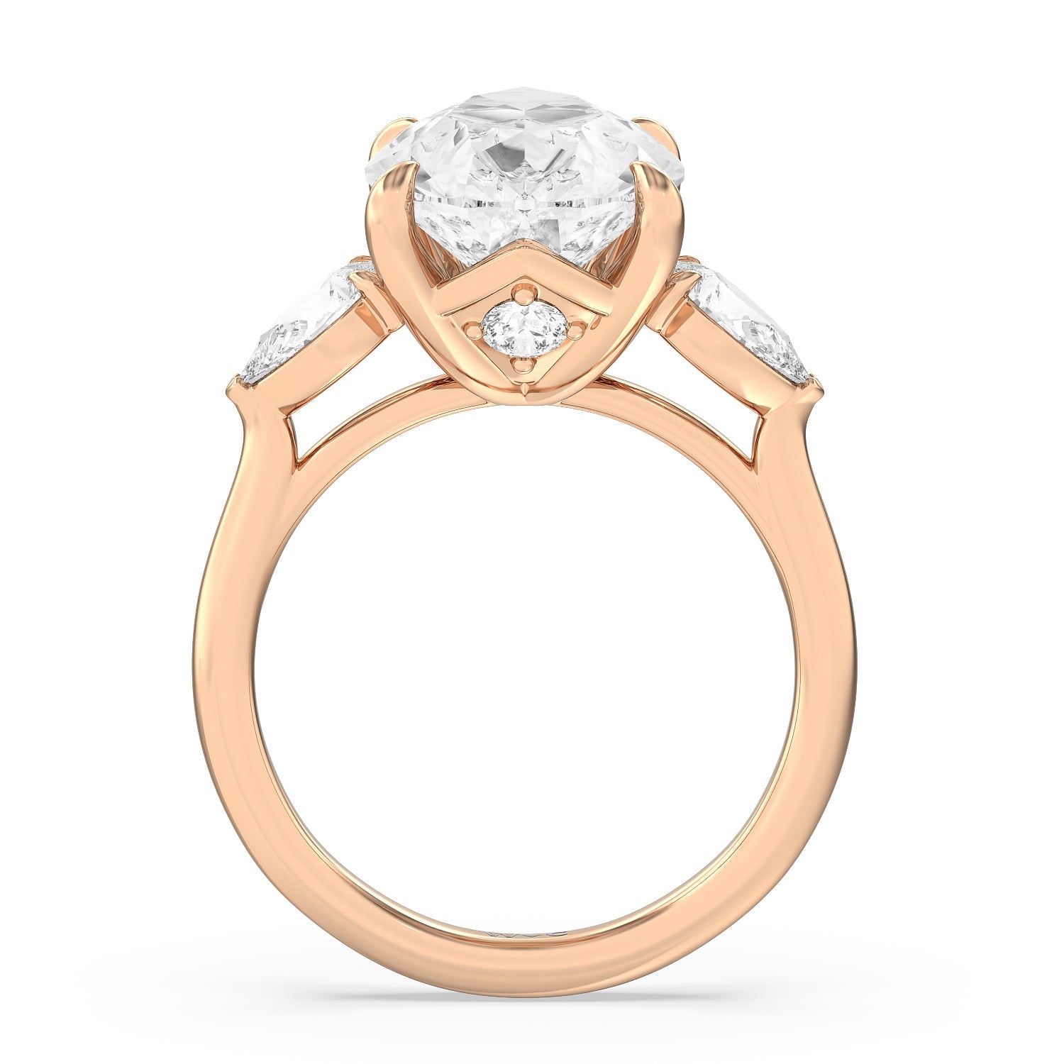 Opulent Classic Pear Trio Ring – With Clarity