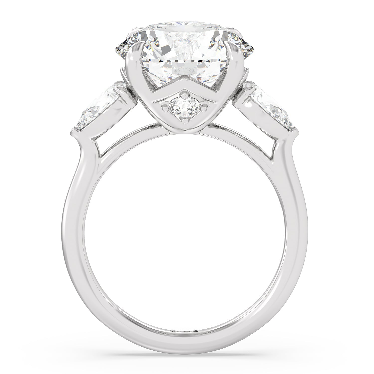 Opulent Classic Pear Trio Ring – With Clarity