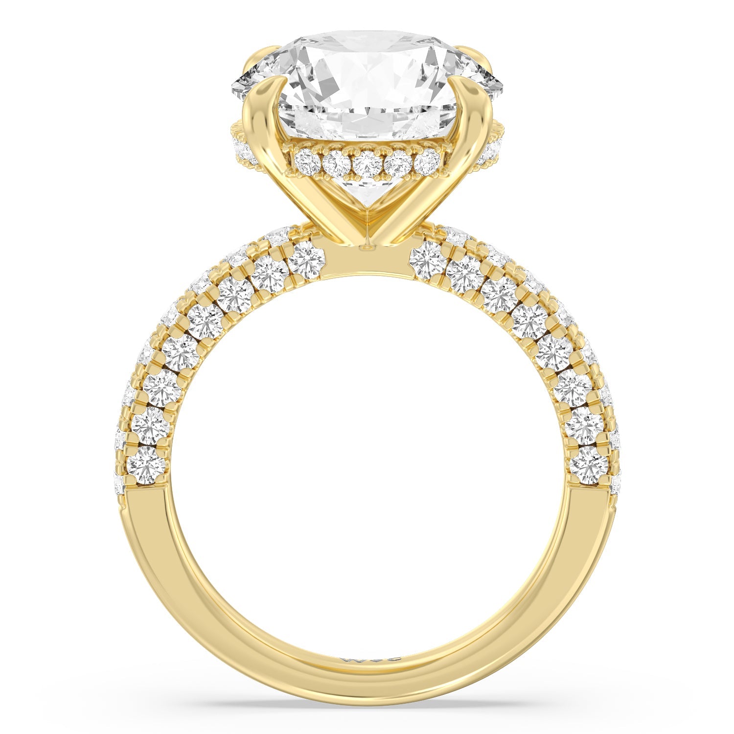 Stately Pave Side Stone Ring – With Clarity