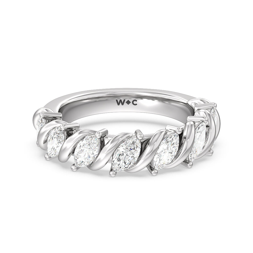 Marquise Swirl Anniversary Ring – With Clarity