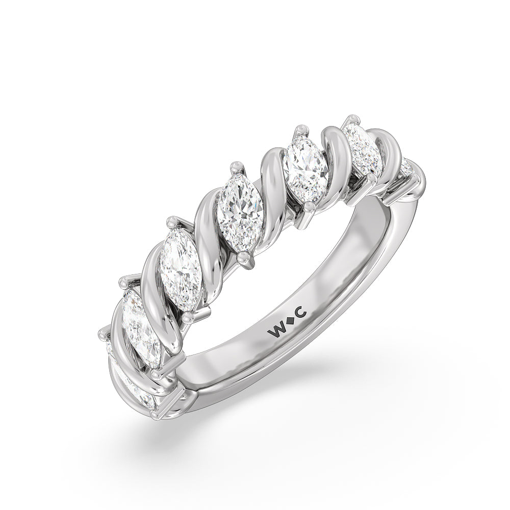 Marquise Swirl Anniversary Ring – With Clarity