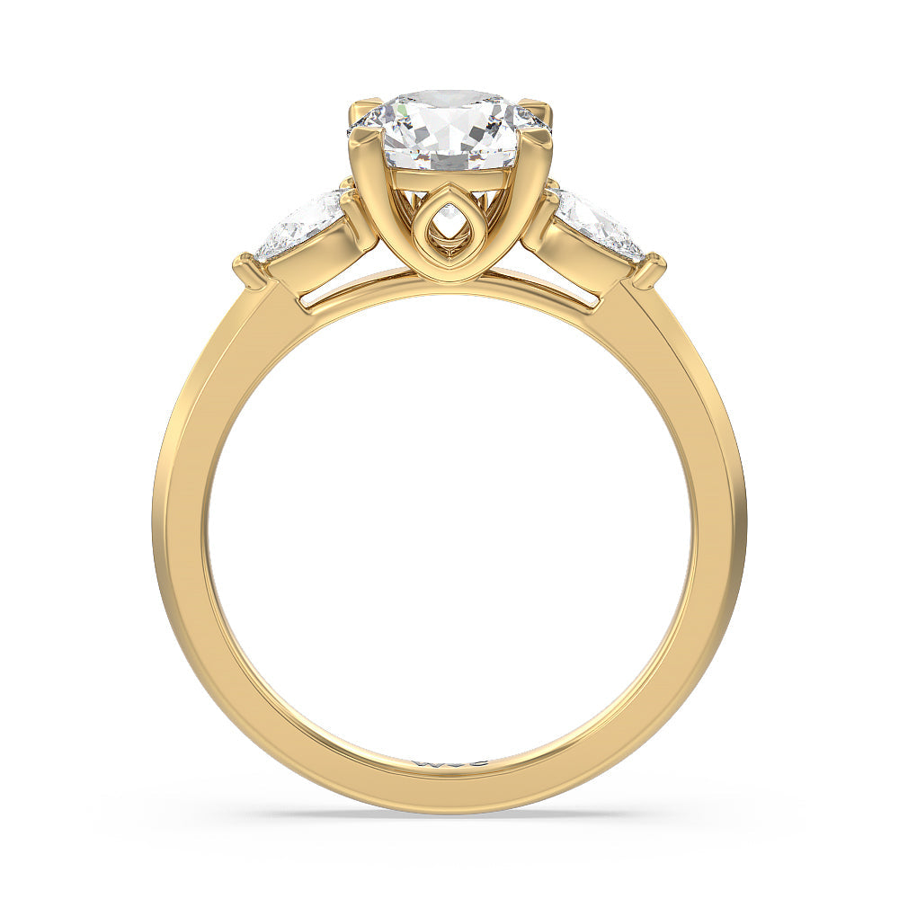 Knife Edge 1 1/3 CTTW Round Cut Lab Grown Diamond Three Stone Knife ...