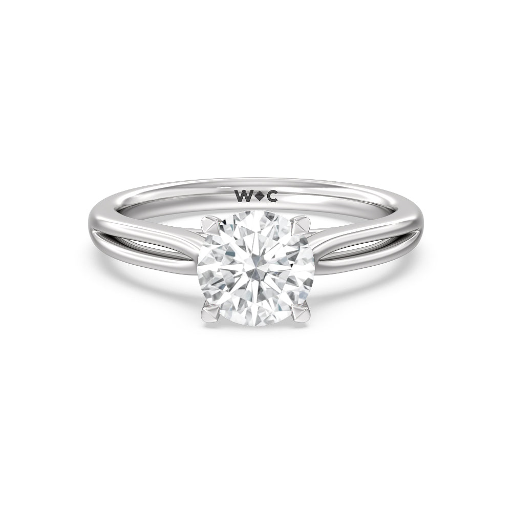 Delicate Pinched Cathedral Solitaire Engagement Ring – With Clarity