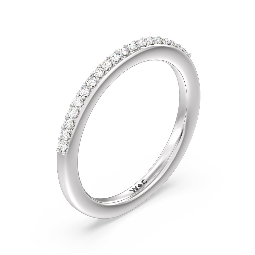 Contoured Diamond Wedding Band – With Clarity