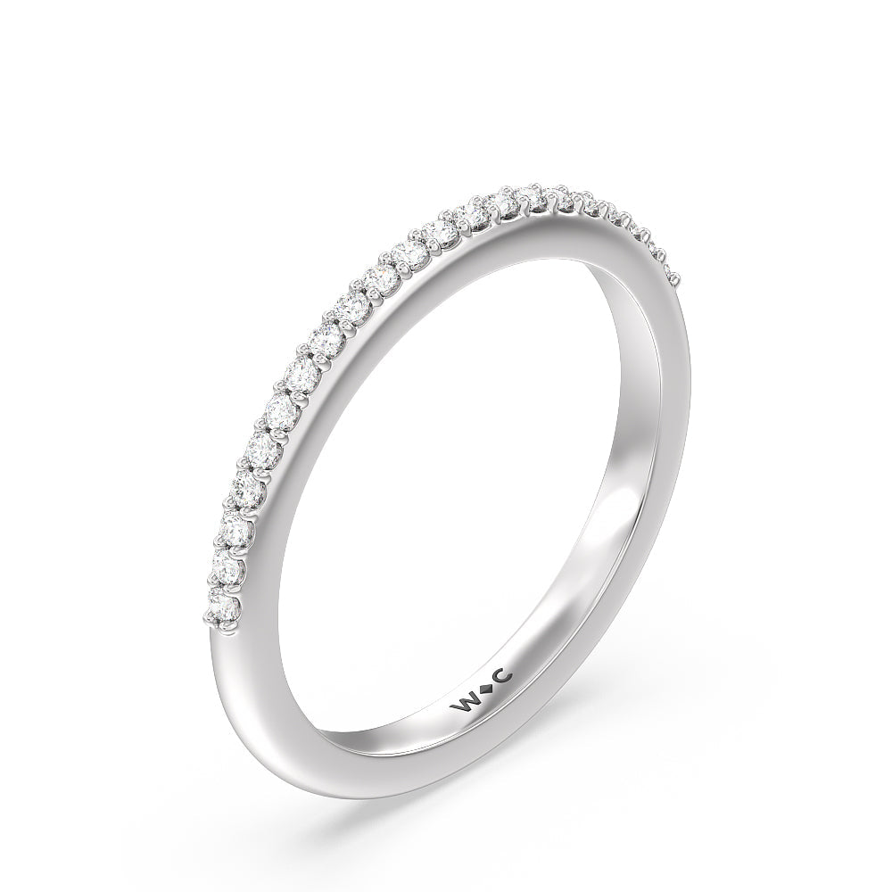 Modern Fine Line Diamond Wedding Band – With Clarity